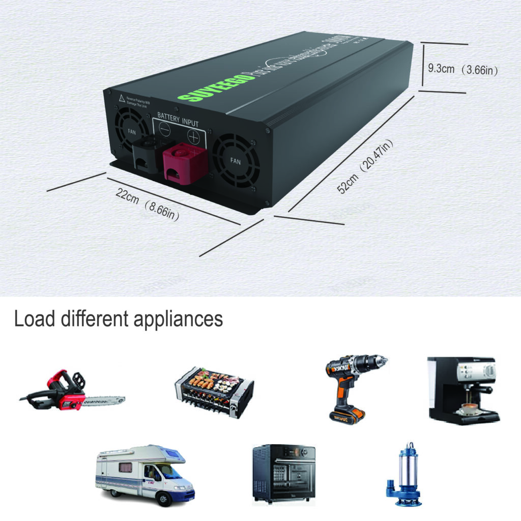SUYEEGO DC Inverter 1000W 2000W 3000W 4000W 5000W Off Grid High Frequency Pure Sine Wave 12V ...